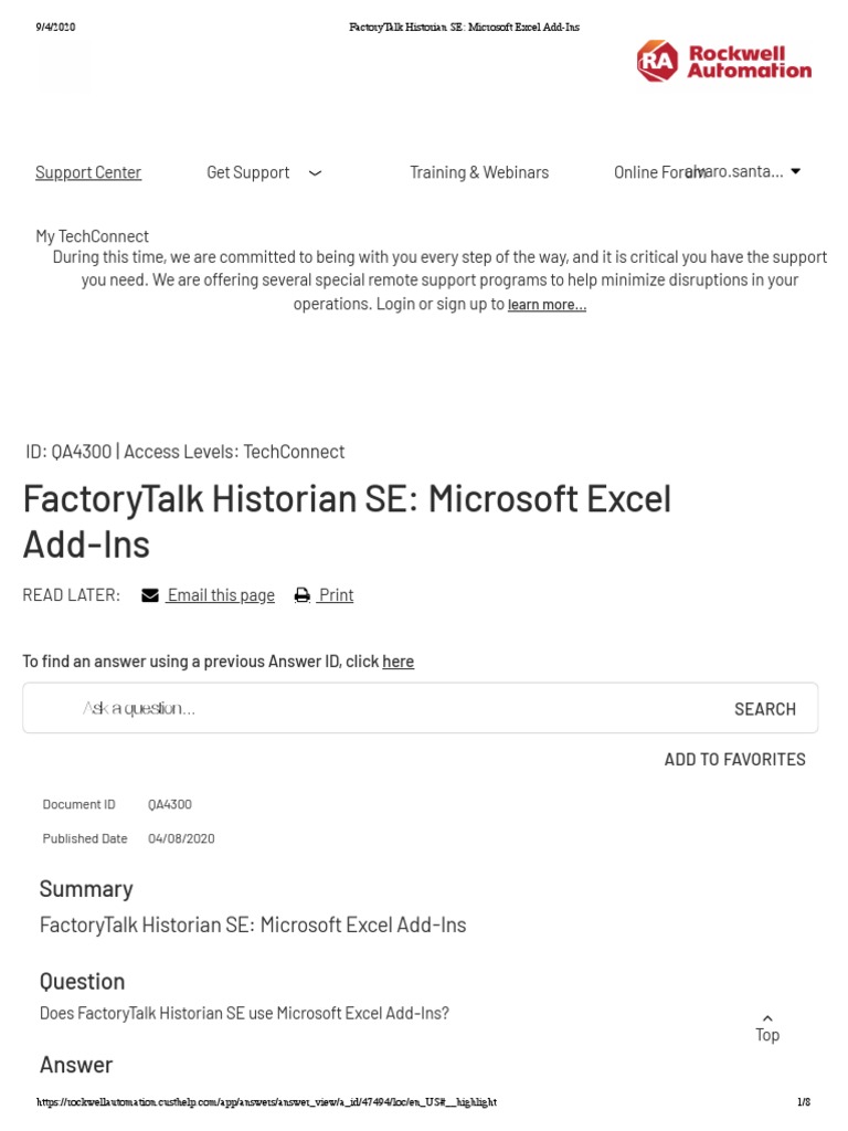 FactoryTalk Historian SE - Microsoft Excel Add-Ins PDF | PDF | Microsoft Excel | Visual Basic ...