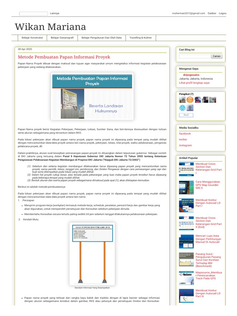 Metode Pembuatan Papan Informasi Proyek | PDF