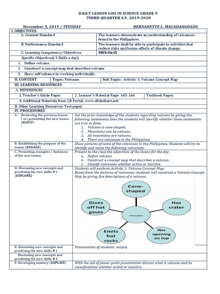 Daily Lesson Log in Science Grade 9 THIRD QUARTER S.Y. 2019-2020 ...