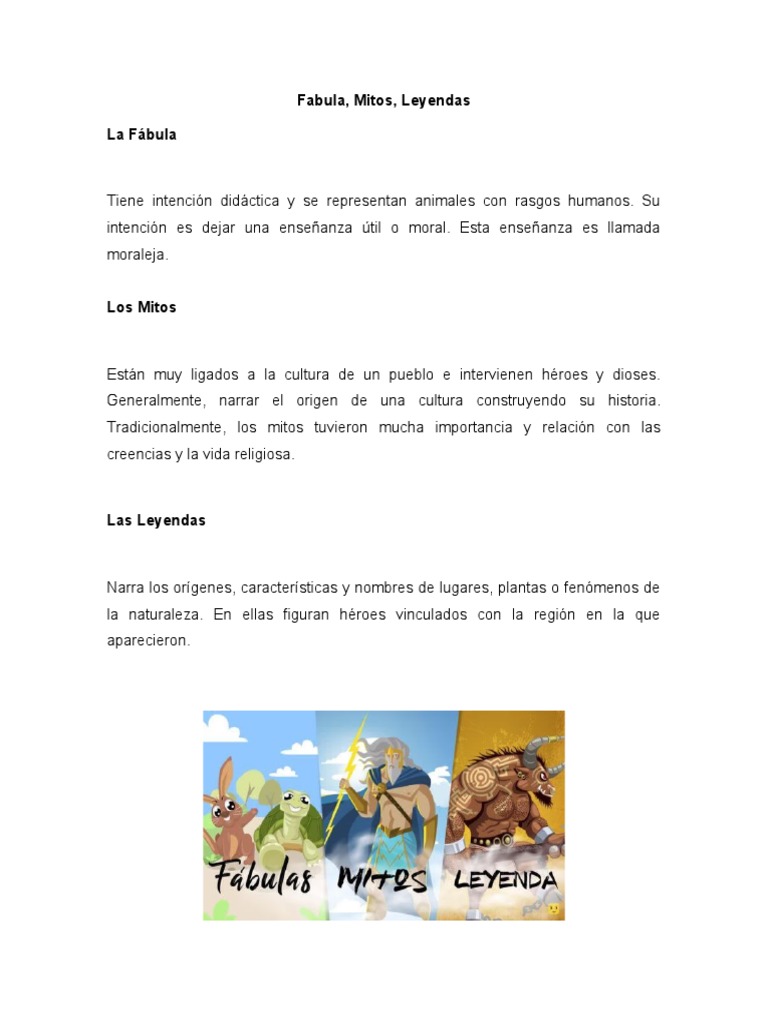 Fabula, Mitos, Leyendas | PDF