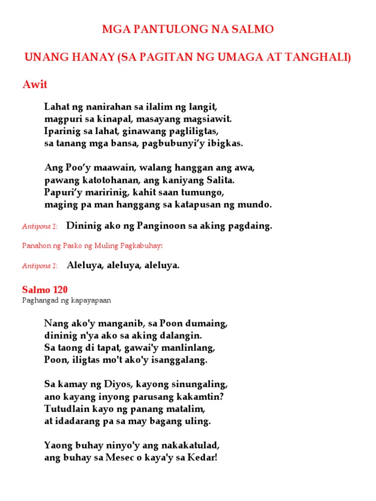 Mga Pantulong Na Salmo | PDF