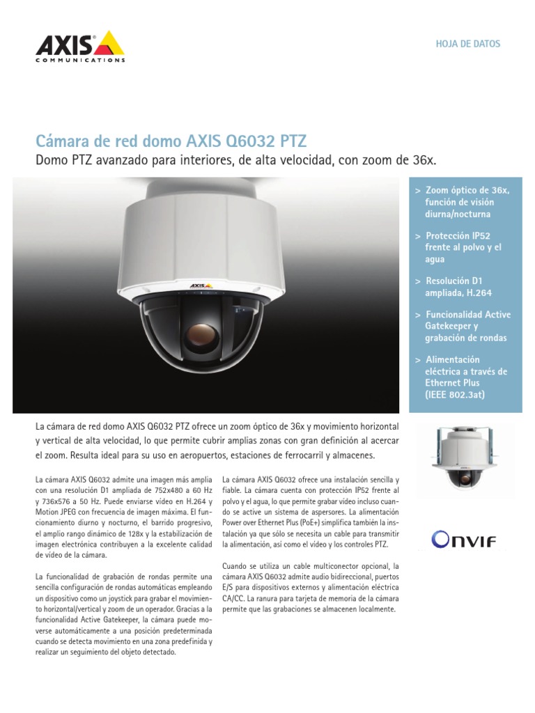 Axis q6032 - 50008 - Es - 1212 - Lo | PDF | Vídeo | Ethernet