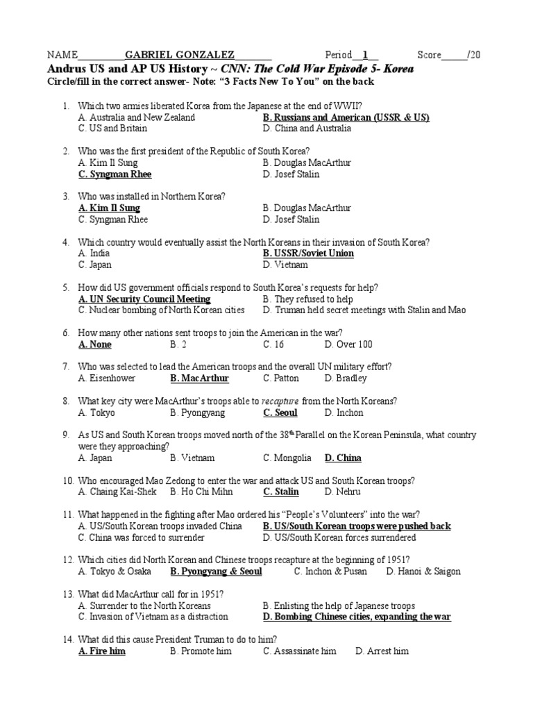 Korean War Video Guide (CNN Cold War Series) | PDF | Korean War | Cold War