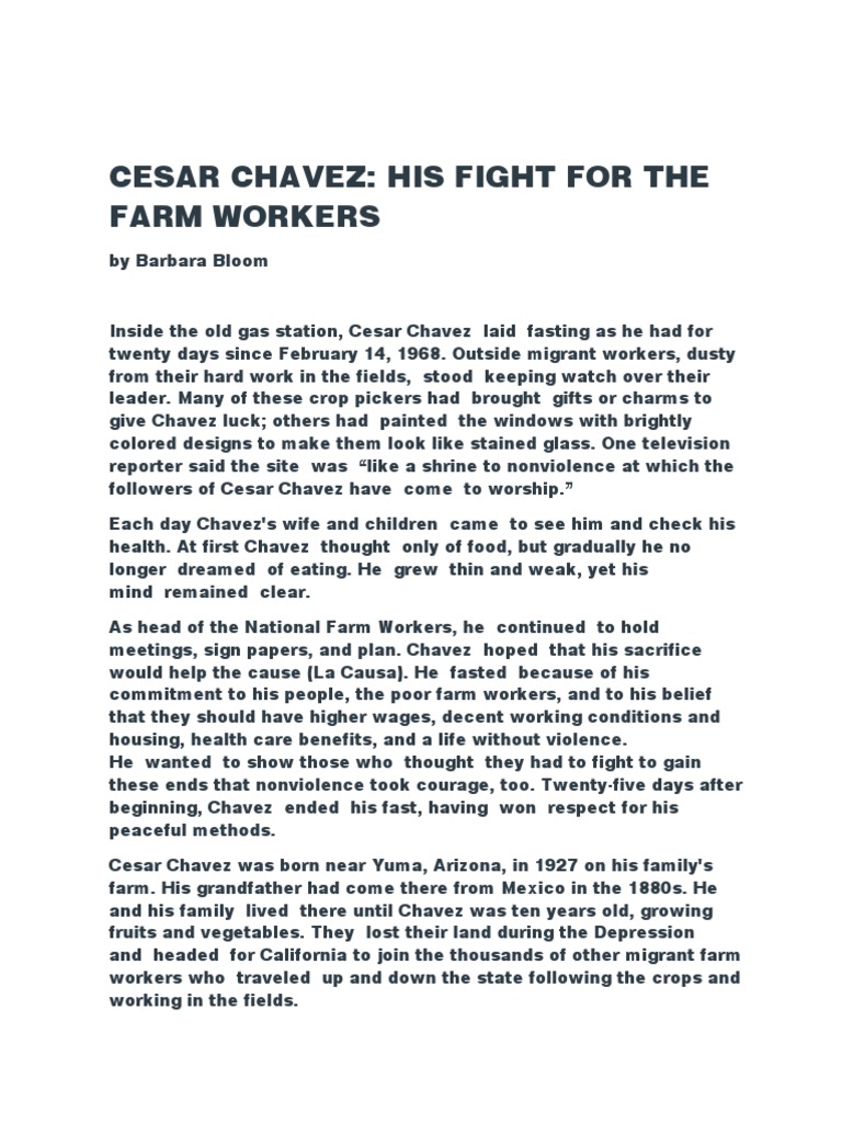 Cesar Chavez: His Fight For The Farm Workers | PDF | Strike Action | Labor
