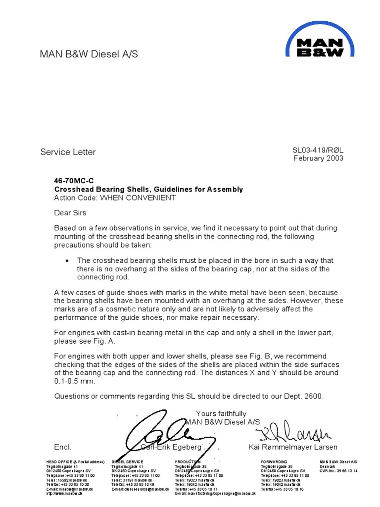 MAN B&W Diesel A/S: Service Letter | PDF | Rotating Machines | Vehicle ...