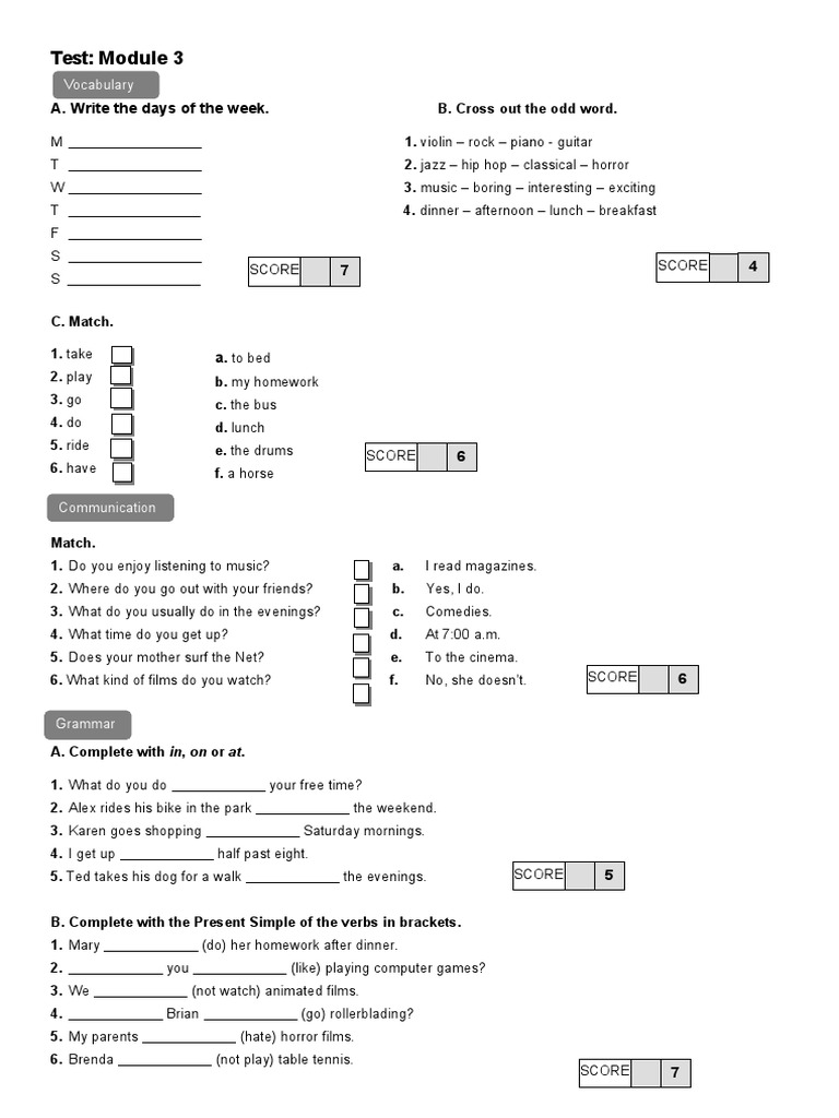 Get To The Top - 1 - Revised - Test 3 | PDF | Entertainment (General)