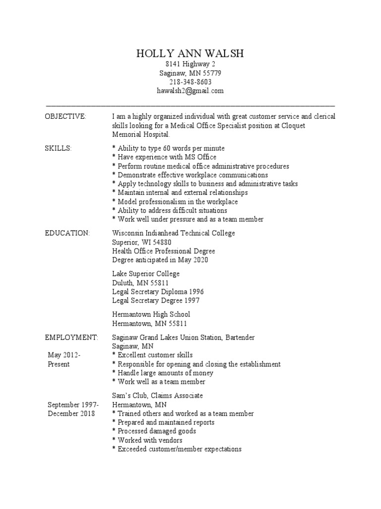Holly Ann Walsh Resume Final | PDF
