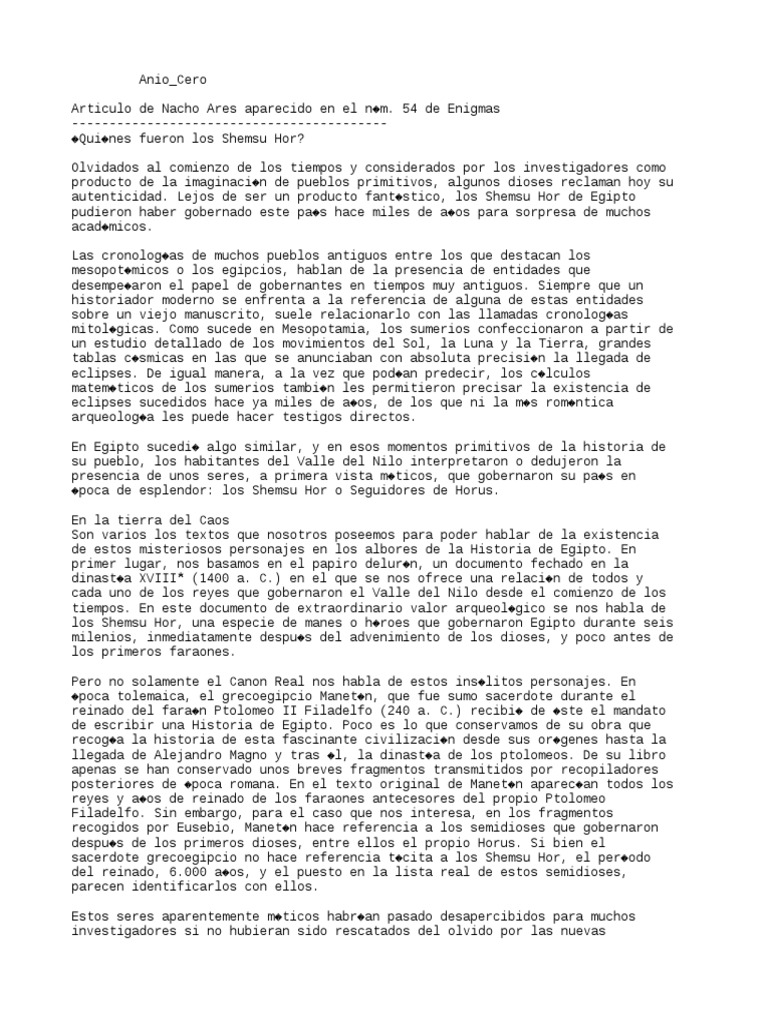 ¿Quiénes Fueron Los Shemsu Hor | PDF | Horus | faraón