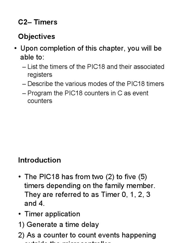 C2 - Timers | PDF | Electronic Circuits | Computer Hardware