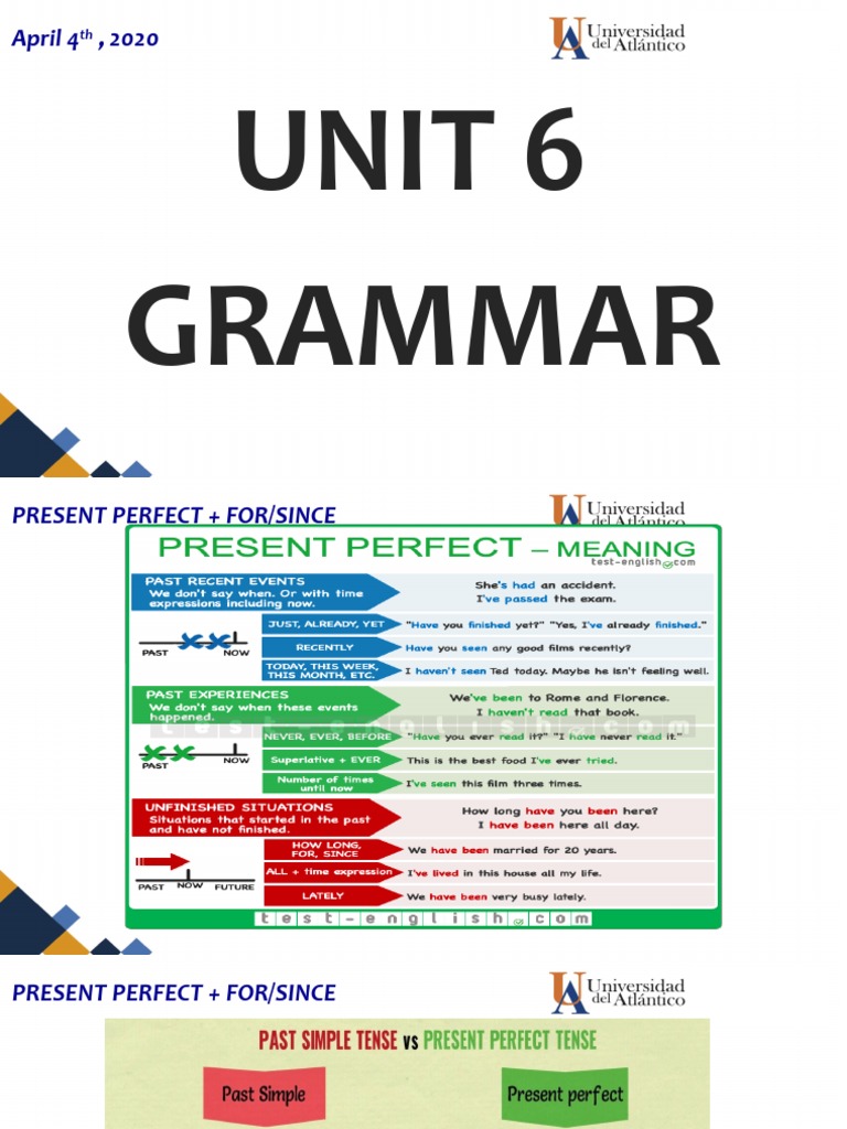 Unit 6 Grammar: April 4, 2020 | PDF