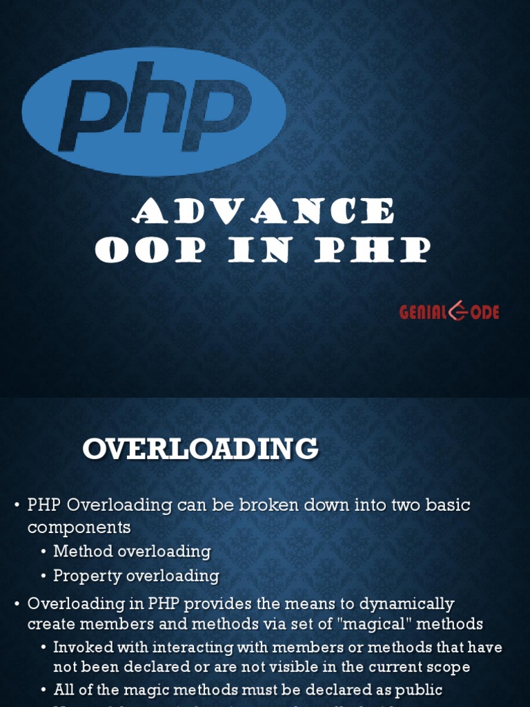 Php Oop Pdf Method Computer Programming Namespace 7177