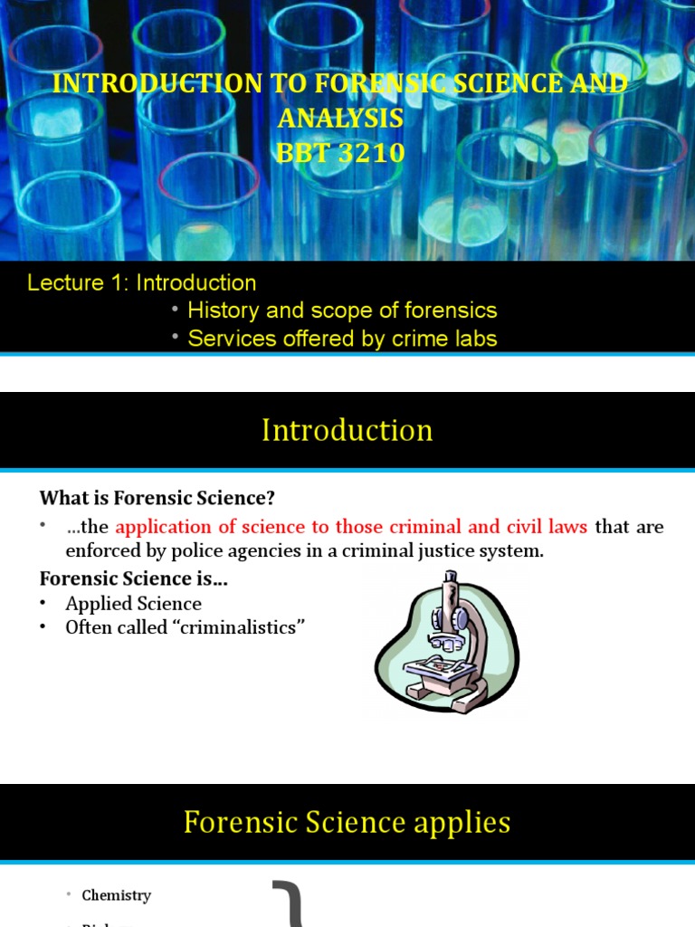 Introduction To Forensic Science and Analysis BBT 3210 | PDF | Forensic ...