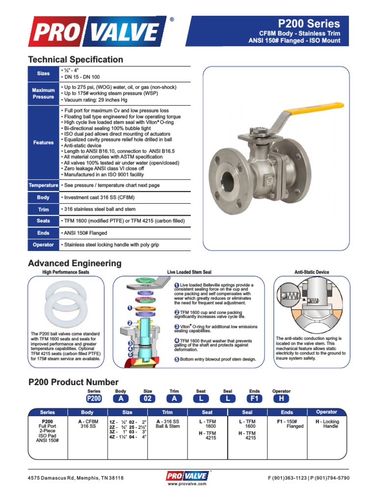P200 Series: Technical Specification | Download Free PDF | Valve ...