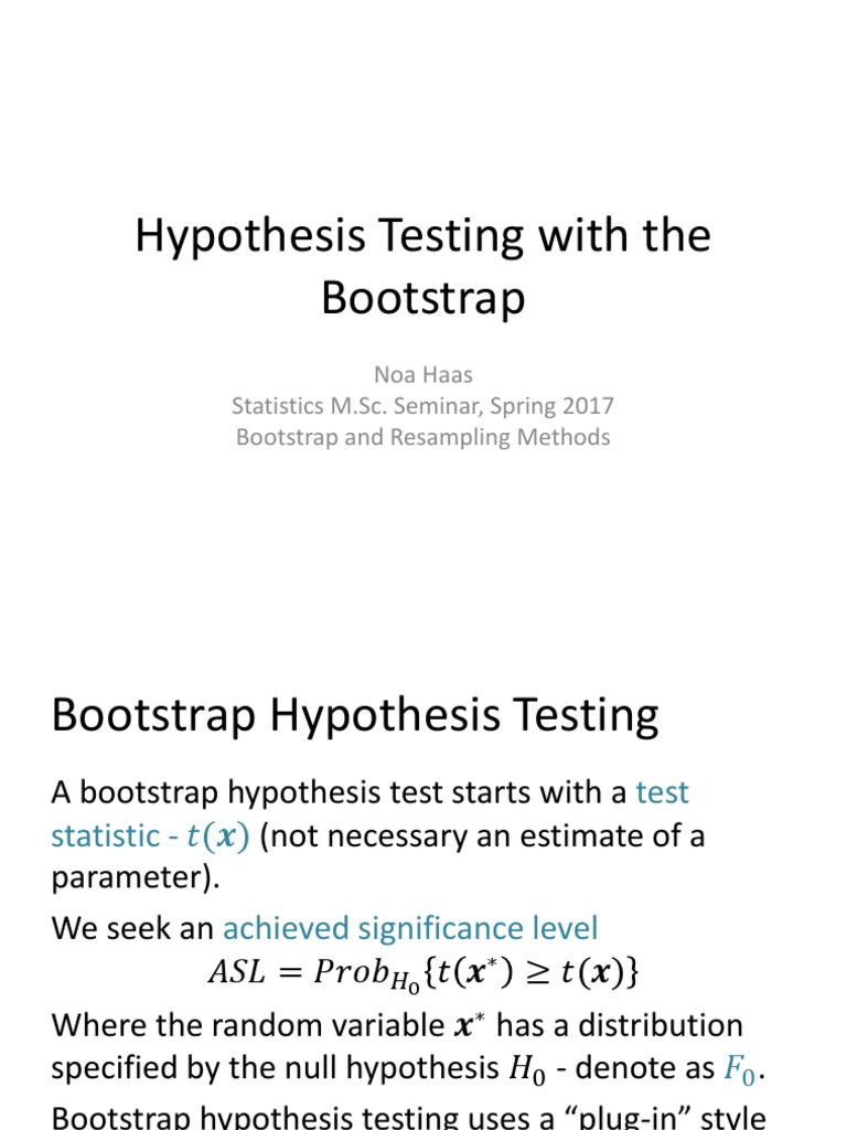 Hypothesis PDF | PDF | Resampling (Statistics) | Bootstrapping (Statistics)