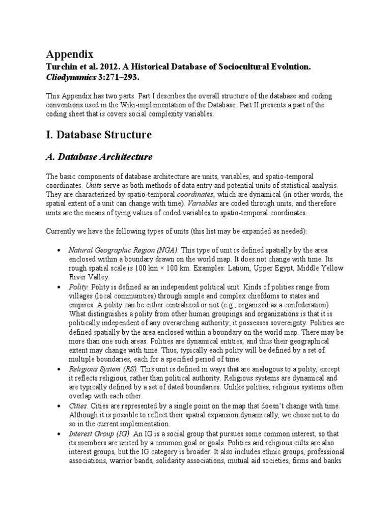 Appendix: A. Database Architecture | Download Free PDF | Common Era ...