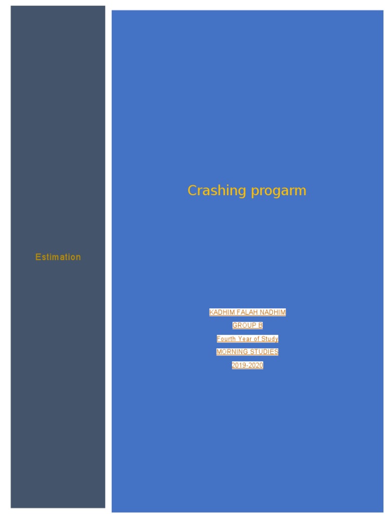 Crashing Progarm: Estimation | PDF | Cost | Applied Mathematics