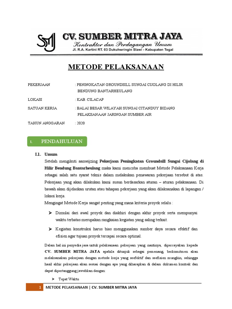 10.metode Pelaksanaan Peningkatan Groundsill | PDF