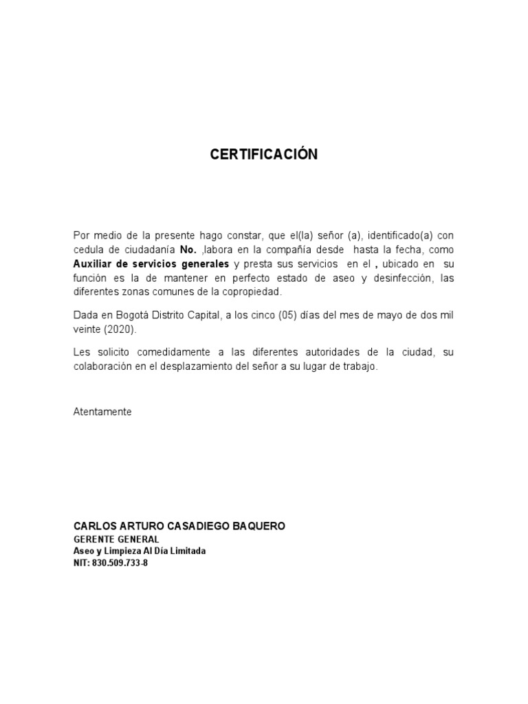 Certificados Personal | PDF | Bogotá | Autenticación
