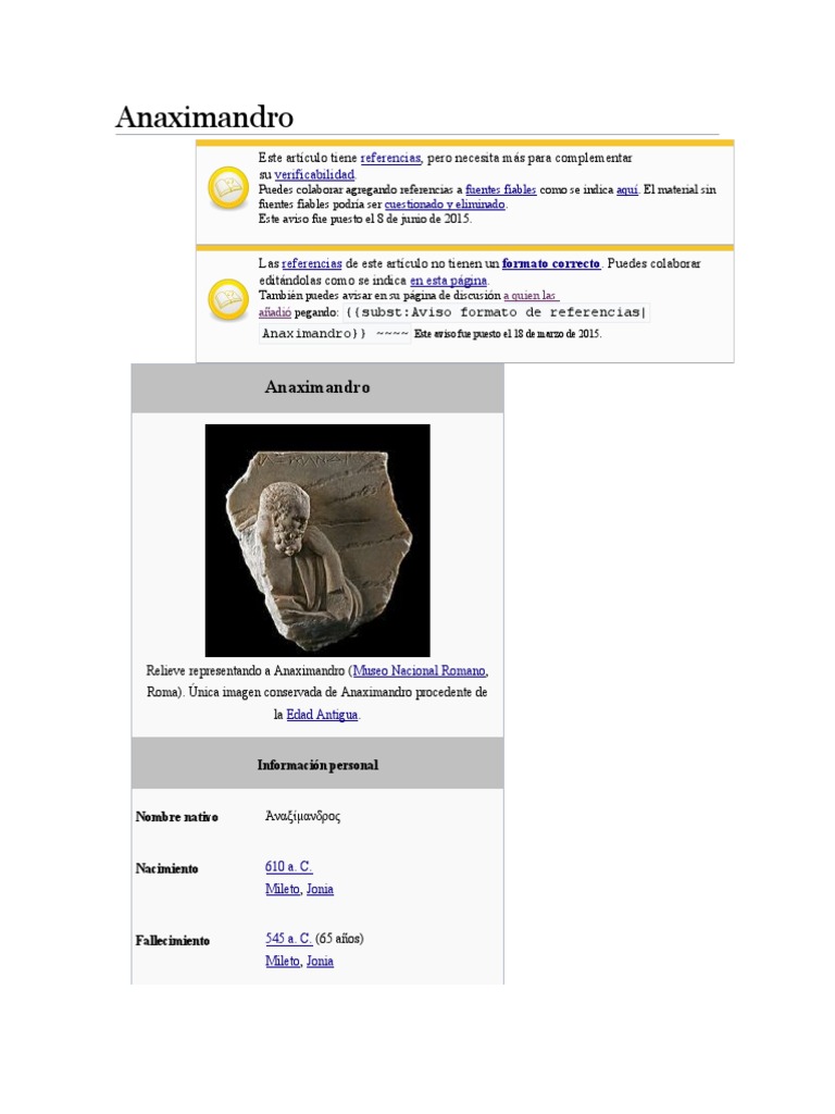 Anaximandro | PDF | Filosofía griega antigua | Metafísica