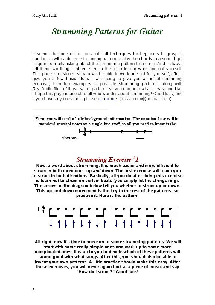 Essential Strumming Patterns for Guitar | PDF | Language Arts & Discipline