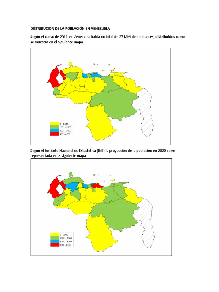 Distribución de La Población en Venezuela | PDF | Venezuela