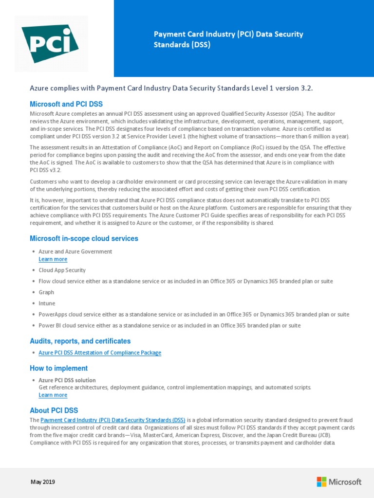 Payment Card Industry (PCI) Data Security Standards (DSS) | PDF ...