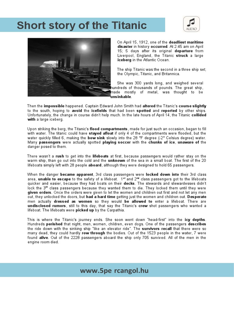 Short Story of The Titanic: Www.5pe Rcangol - Hu | PDF | Rms Titanic ...
