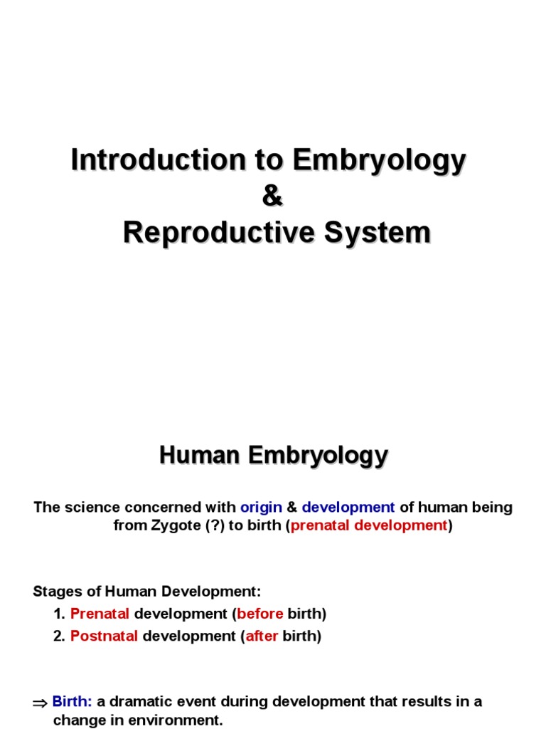 ANATOMY: Introduction To Embryology | PDF | Uterus | Vagina