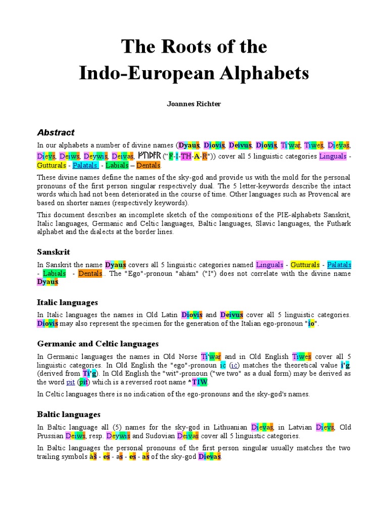 The Roots of The Indo-European Alphabets | PDF