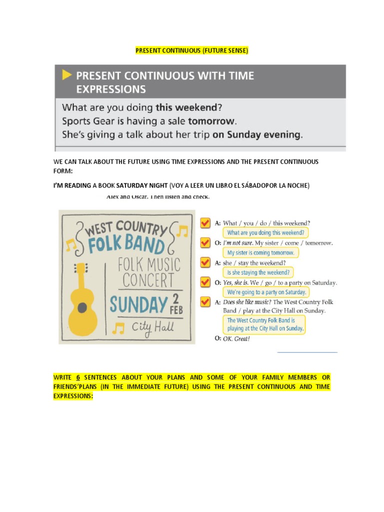 Present Continuous (Future) | PDF