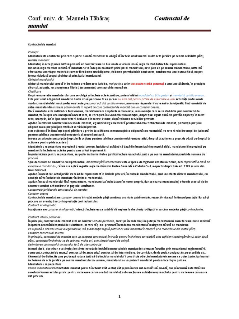 Contract de Mandat FINAL V | PDF