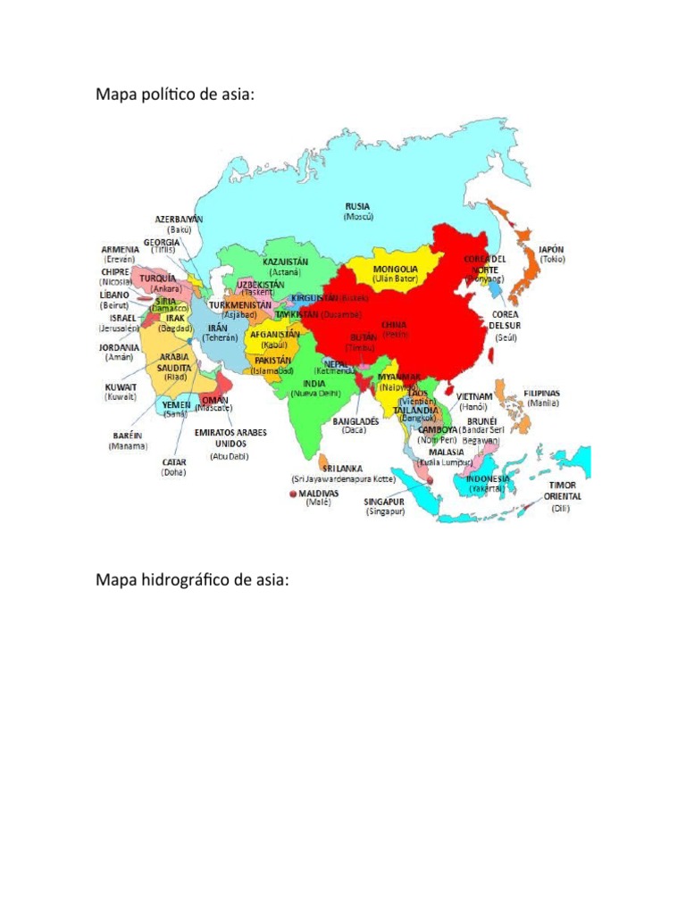 Mapa Político de Asia | PDF | Asia | Agitación