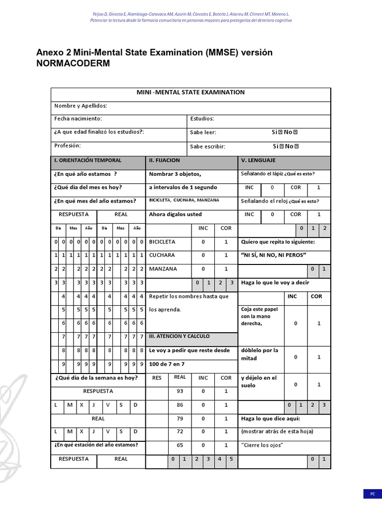 Minimental PDF | PDF | Diagnostico medico | Memoria