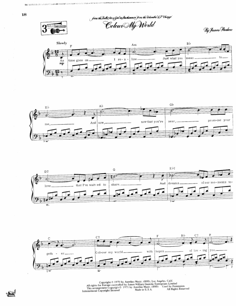 Color My World Sheet Music Guide | PDF