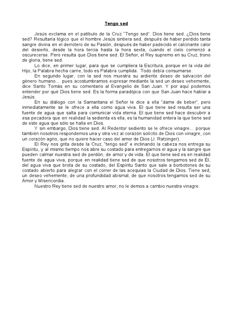 Tengo Sed | PDF | Religión y espiritualidad