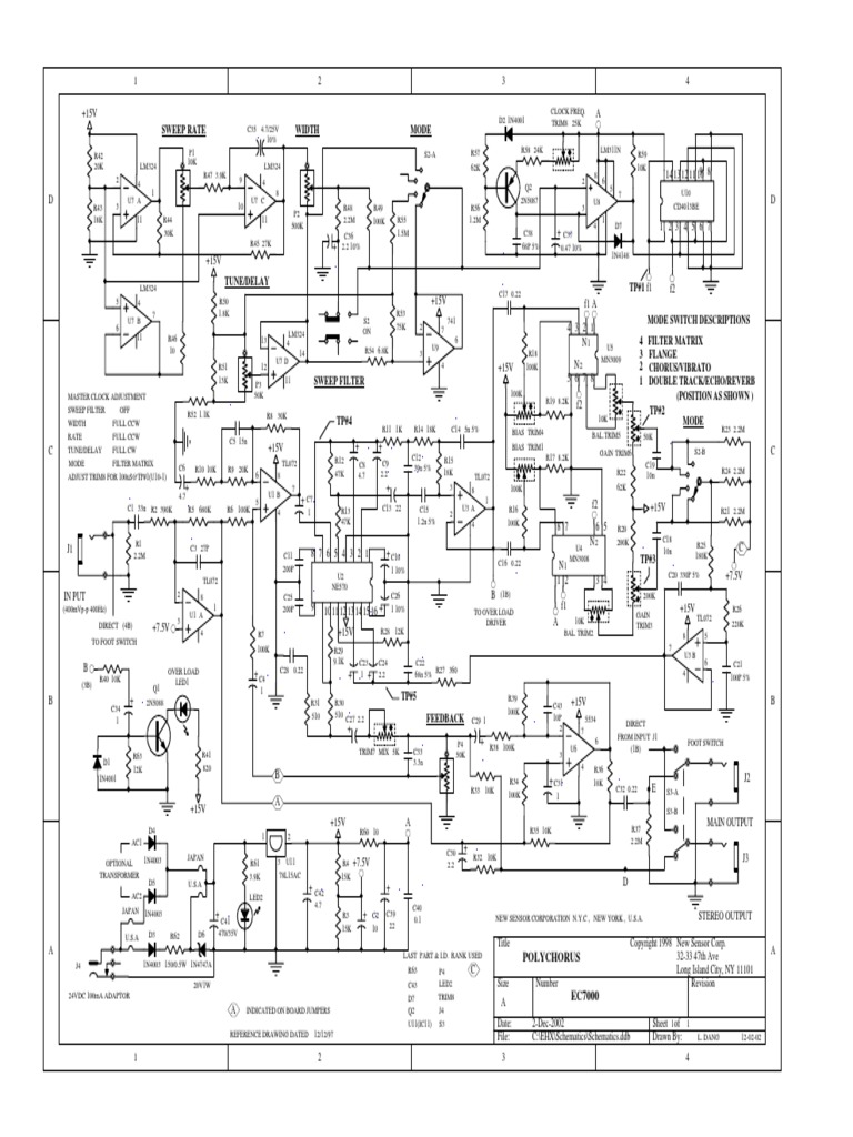 Electro Harmonix Poly Chorus Schematic | PDF