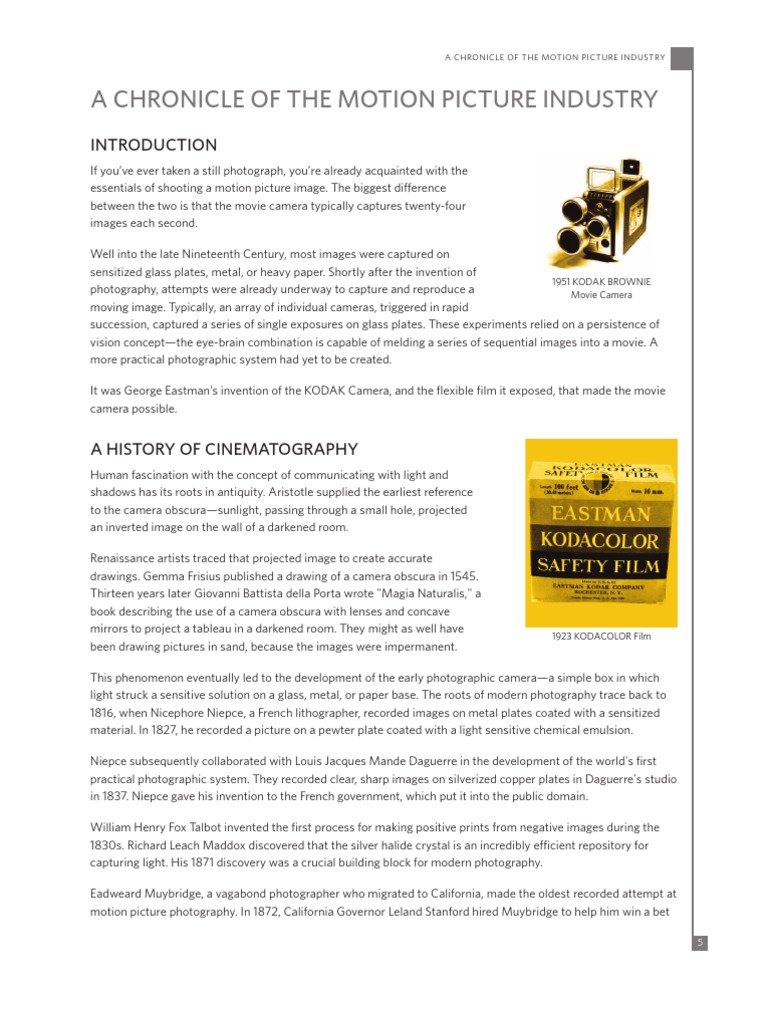 1.history of Motion Picture | PDF
