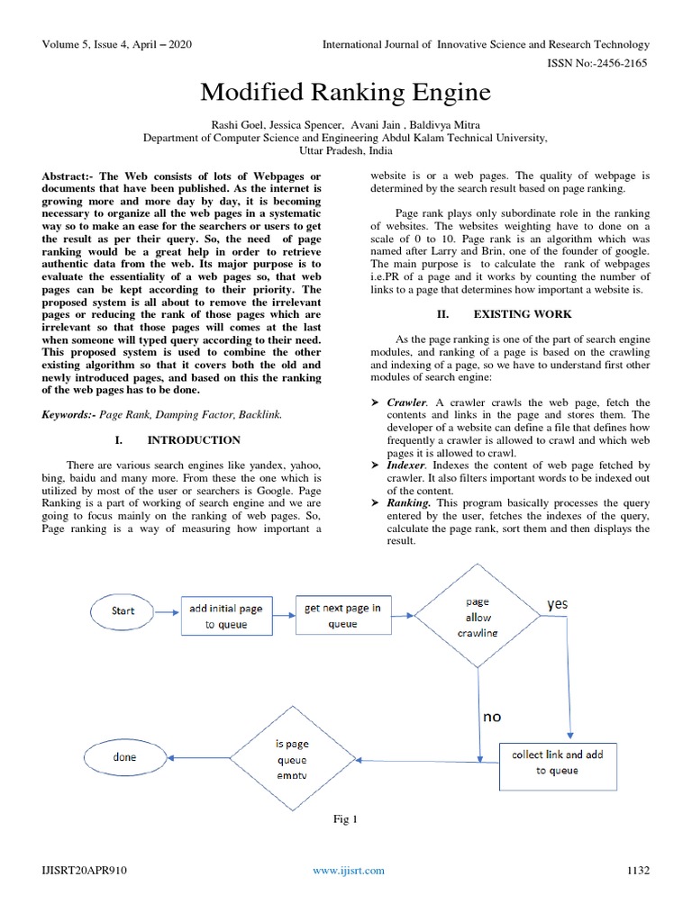 Modified Ranking Engine | PDF | Web Search Engine | Search Engine Indexing