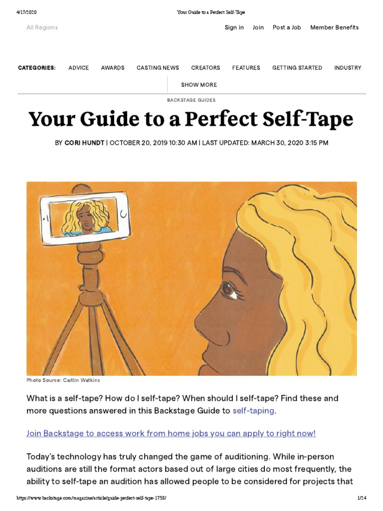 Your Guide To A Perfect Self-Tape PDF | PDF | Digital Single Lens ...