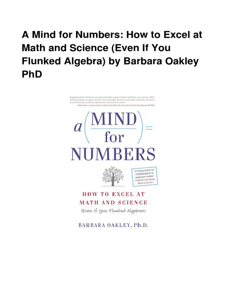 A Mind For Numbers How To Excel at Math PDF | PDF | Teaching Mathematics