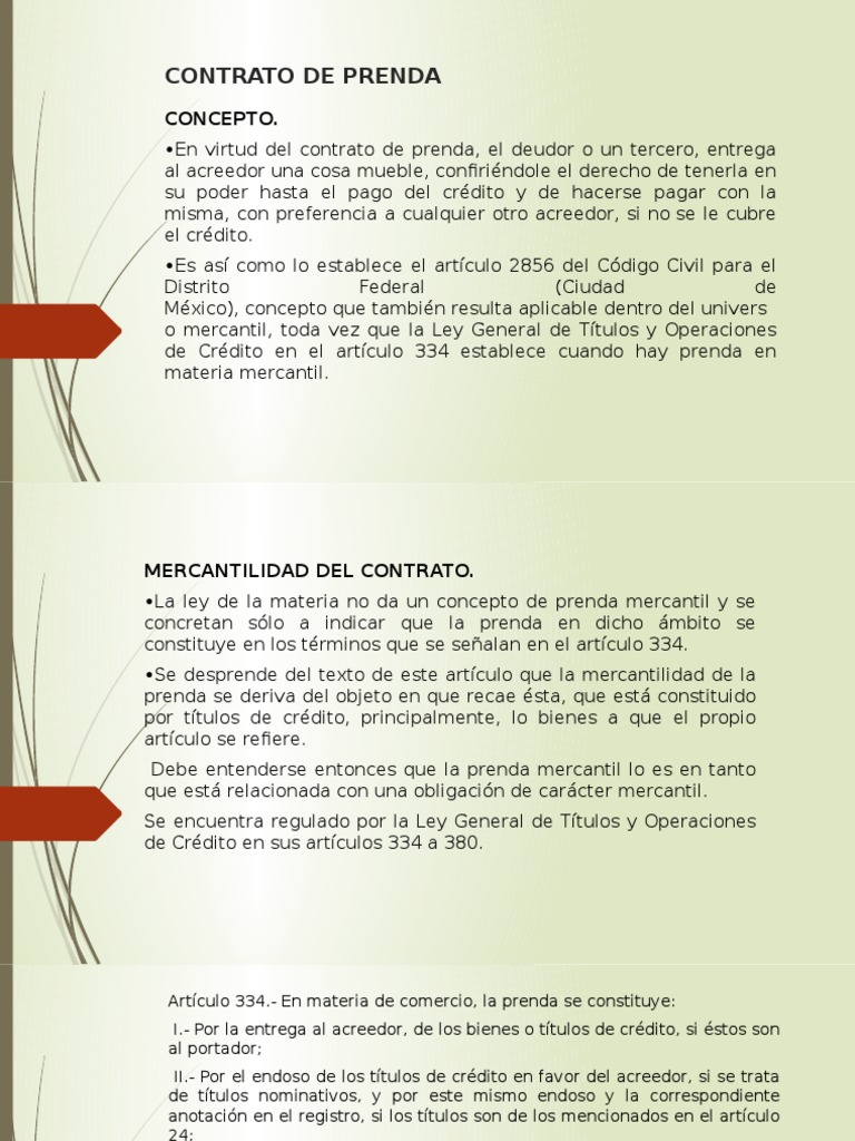 Contrato de Prenda | PDF | Pagos | Propiedad