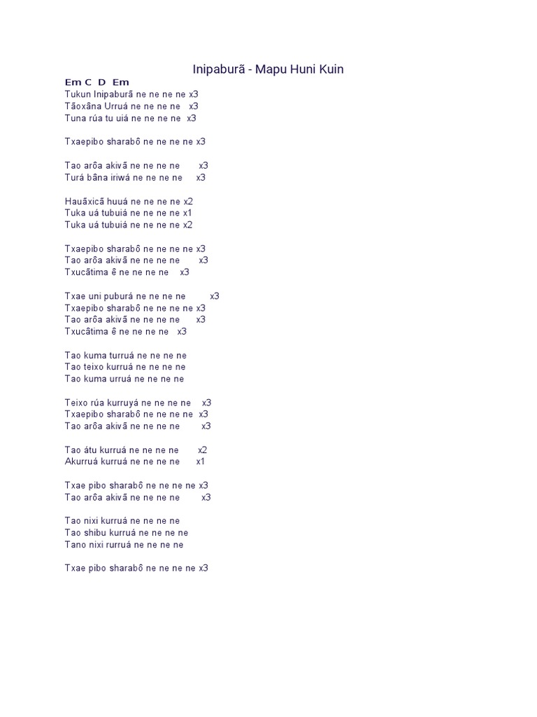 Inipaburã - Mapu Huni Kuin | PDF