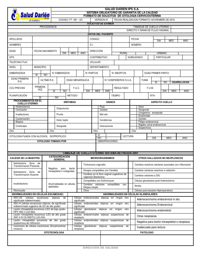 FT - 081 - DC - Formato Solicitud de Ccu | PDF | Salud pública | Reproducción humana
