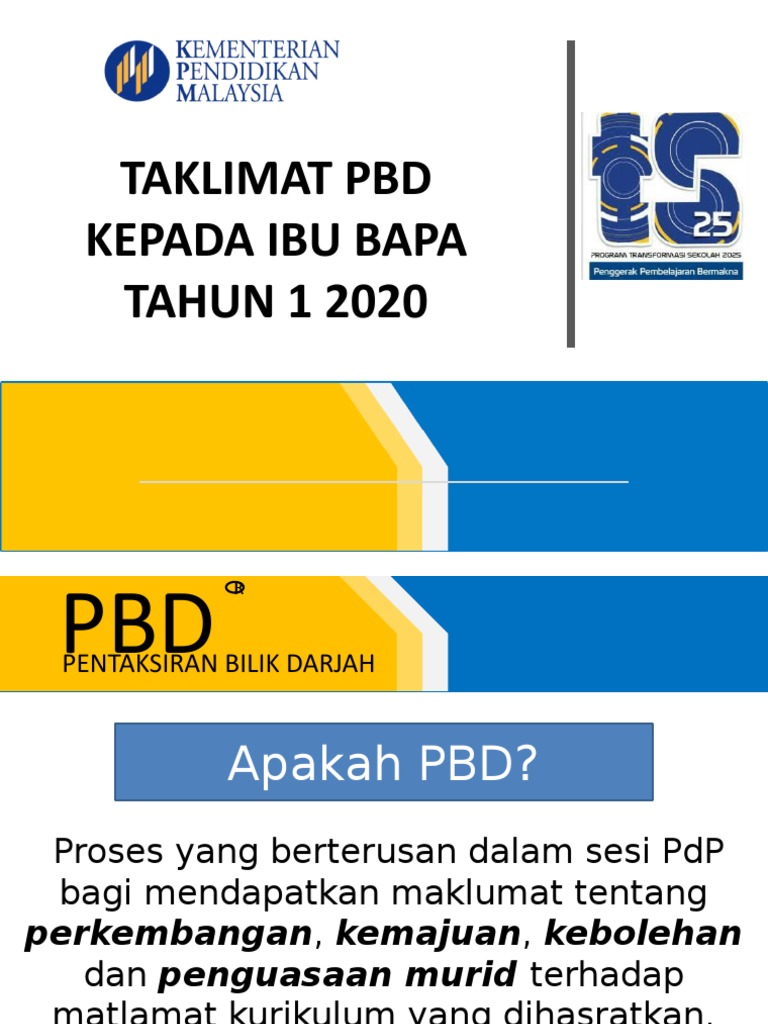 Taklimat PBD Utk Ibu Bapa | PDF