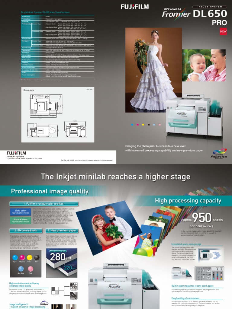 Dry Minilab Frontier DL650 Main Specifications | PDF | Printer ...