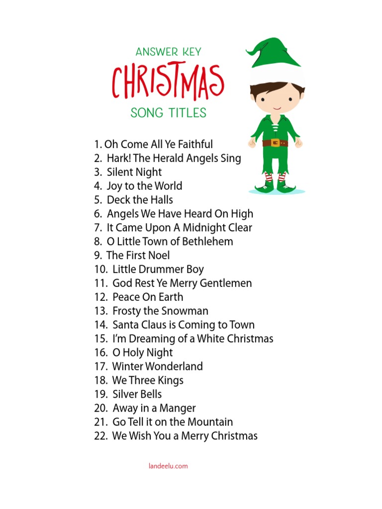 Christmas Song Titles Christmas Game | PDF | Christmas Music | Christmas