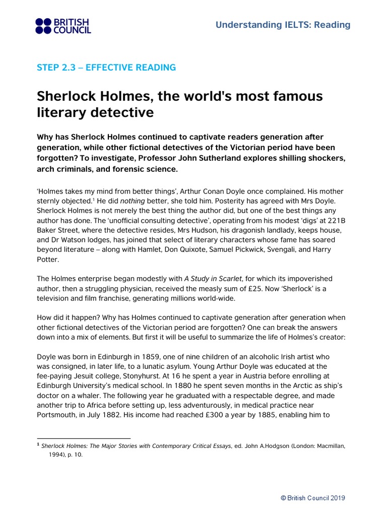 Sherlock Holmes: The Iconic Detective | PDF | Sherlock Holmes ...