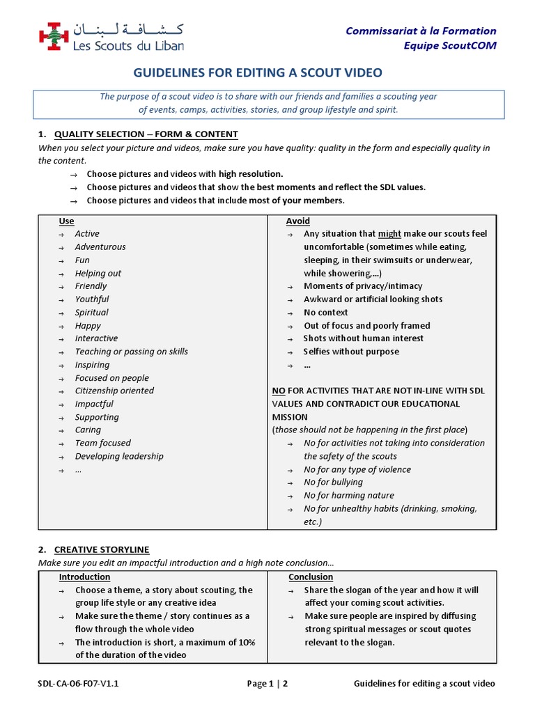 Video Editing Guidelines PDF | PDF | Frame Rate | Video