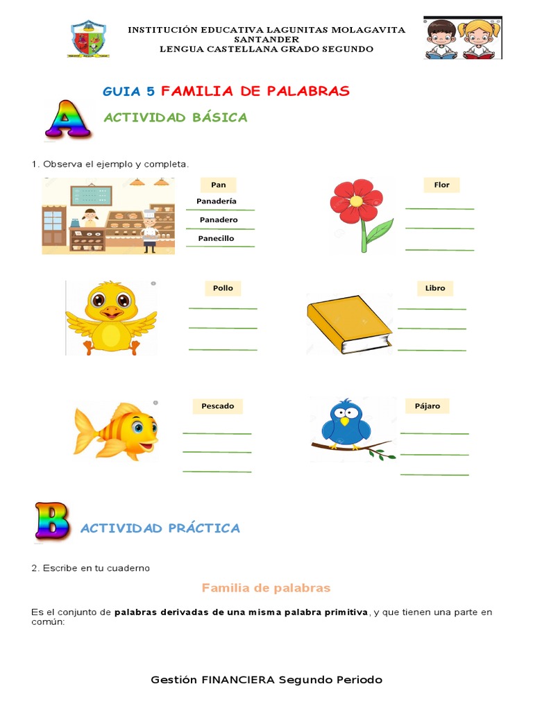 Familia de Palabras en Lengua Castellana | PDF | Comida y bebida ...