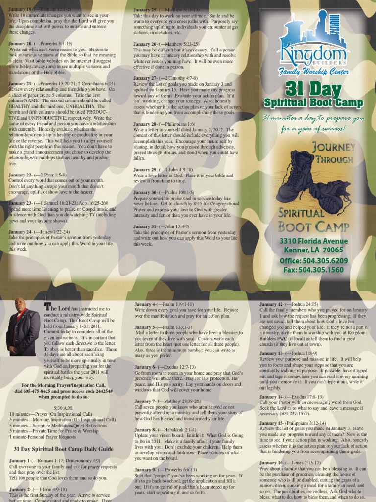Kingdom Builders - Boot Camp Brochure | PDF | Prayer | Religious ...
